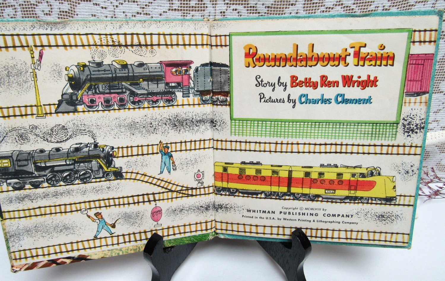 Vintage ROUNDABOUT TRAIN Tell A Tale Books Whitman Publishing 1958 Children