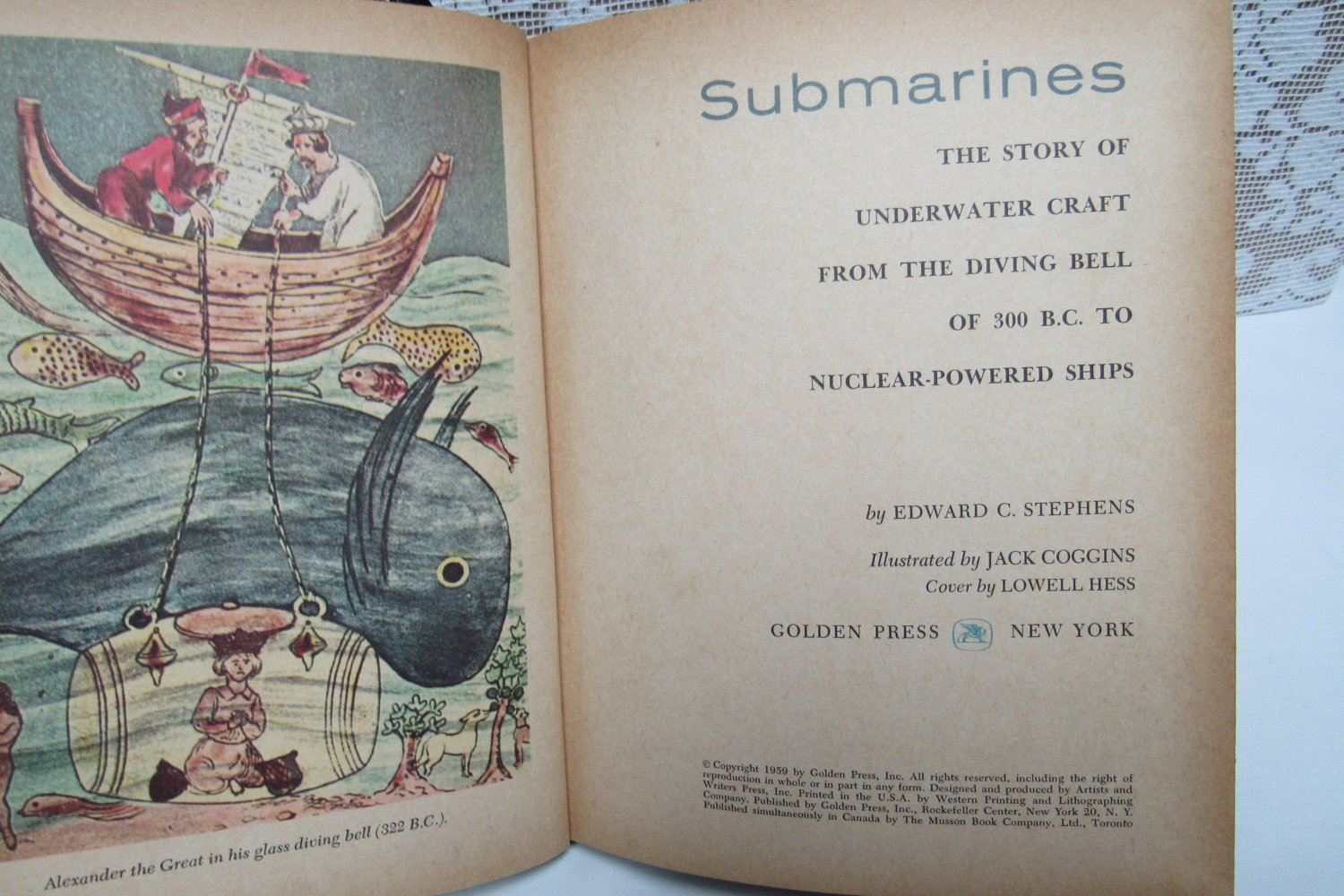 Vintage SUBMARINES Children's Book Golden Library of Knowledge 1959 ...