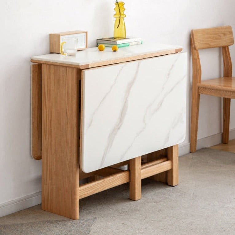 Foldable Dining Table with rock slab surface
