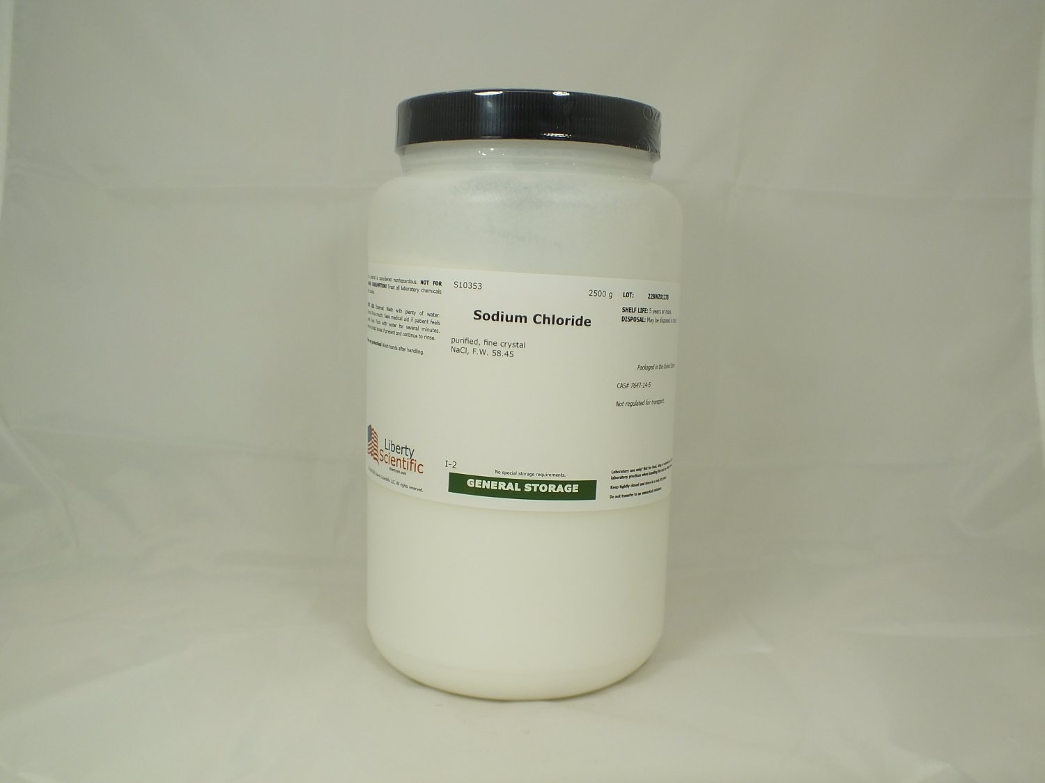 Sodium Chloride, purified, laboratory grade, 2500 g (S10353)