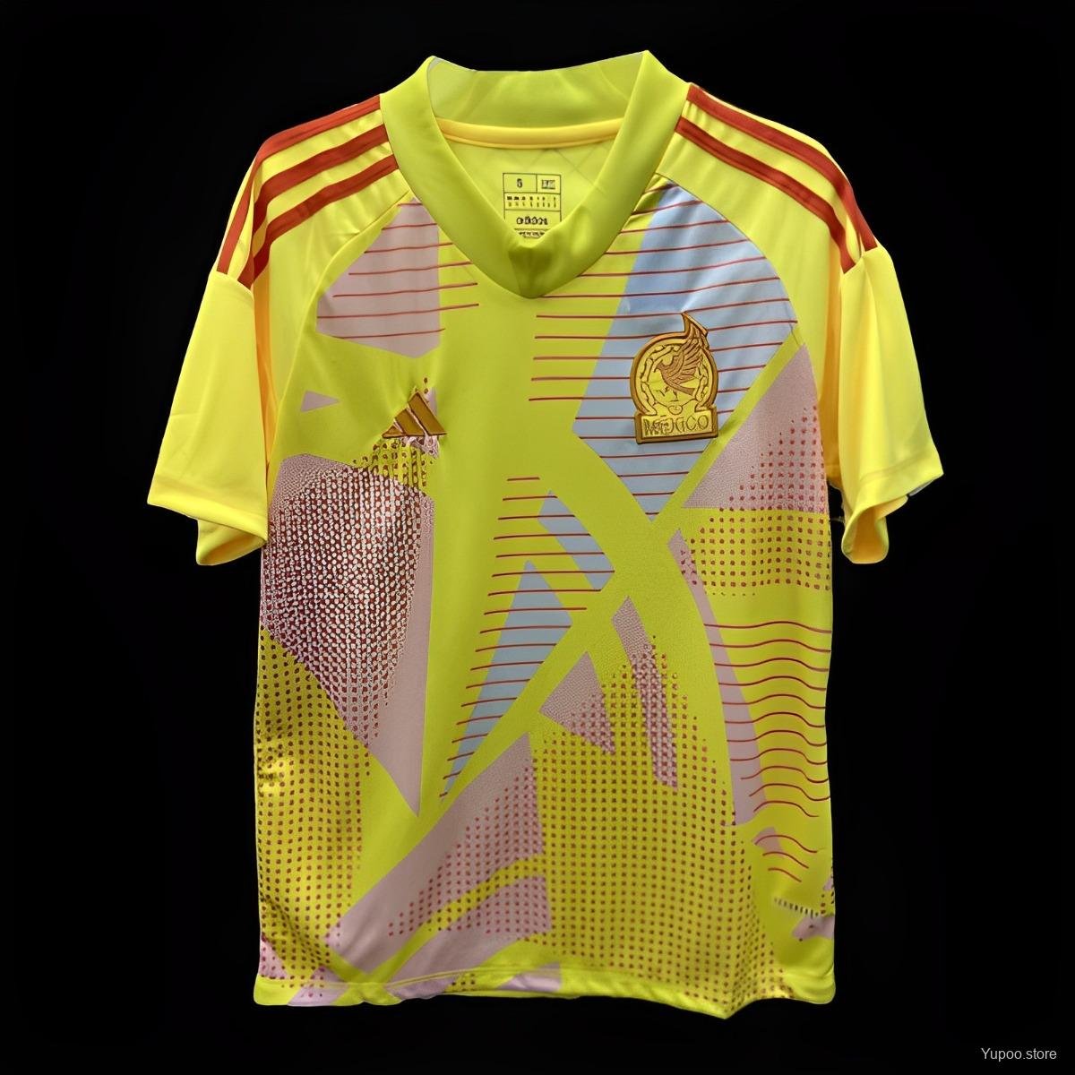 Mexico Yellow Goalkeeper Jersey 2024 Adult Soccer Football Jersey