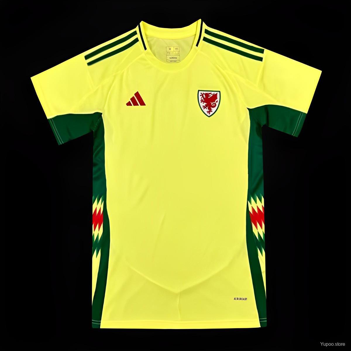 Wales Away Yellow 2024 Adult Soccer Football Jersey