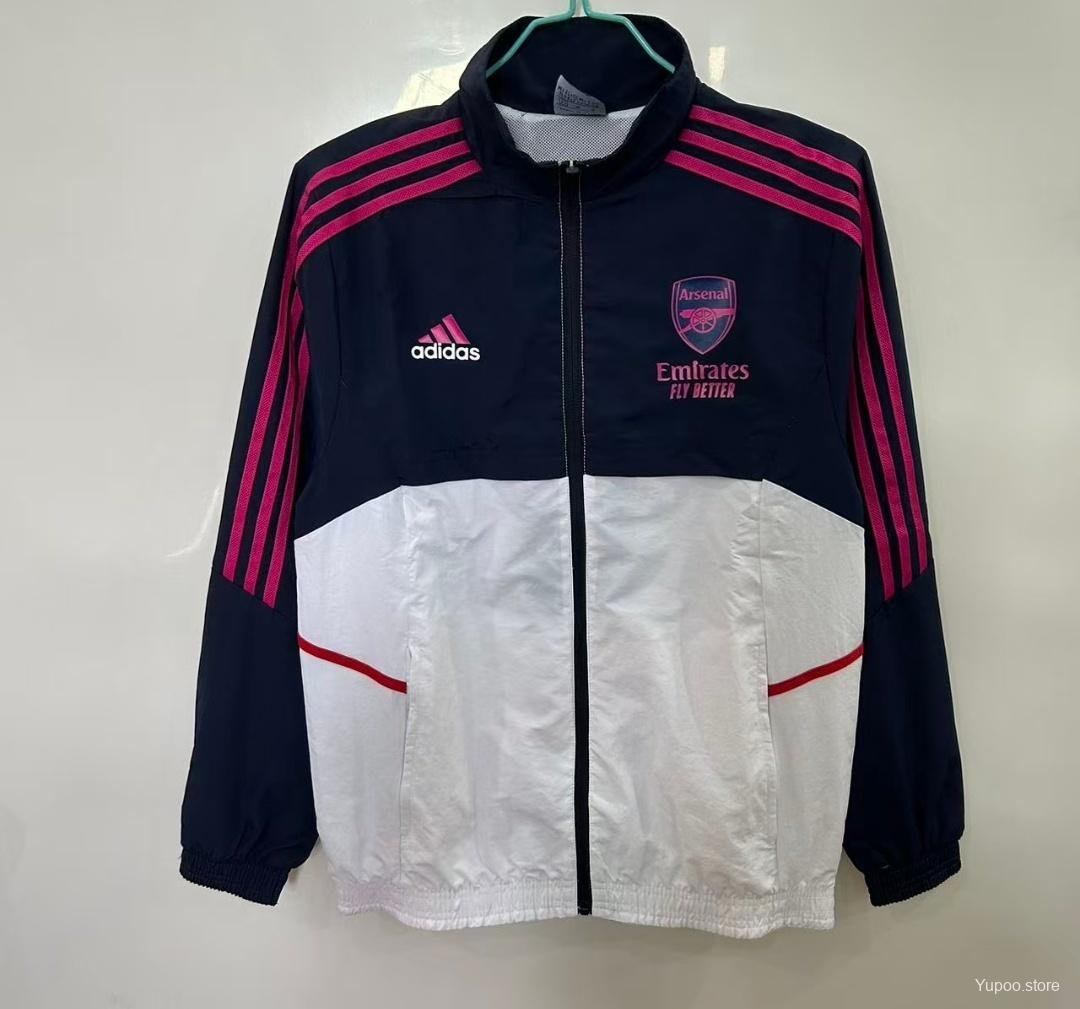 Arsenal White with Pink 25/26 Windbreaker Jacket