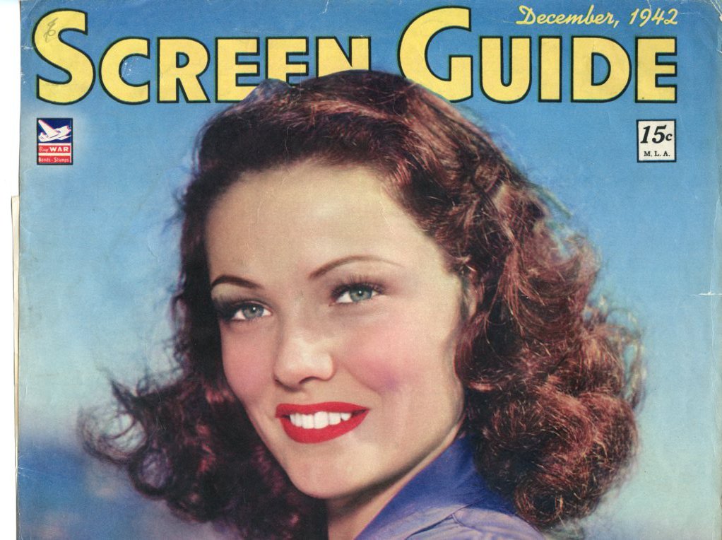 Gene Tierney 1 page magazine photo clipping X4755