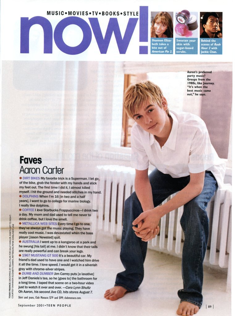 Aaron Carter 1page magazine photo clipping X5061