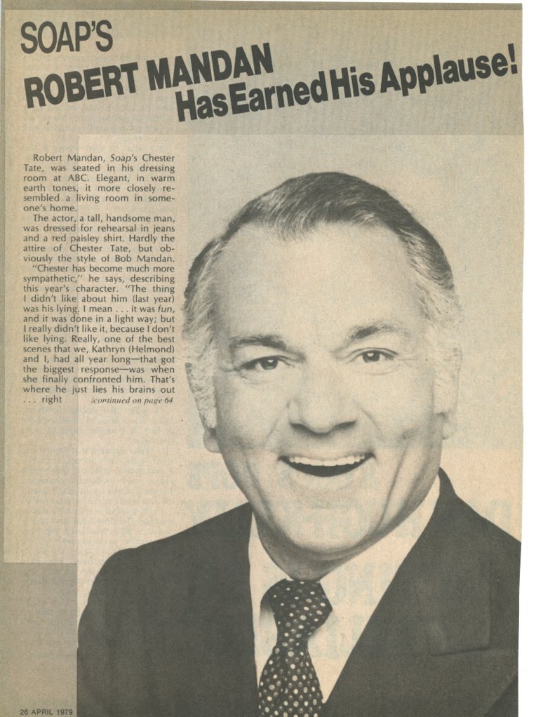 Robert Mandan 1 page magazine photo clipping X5236