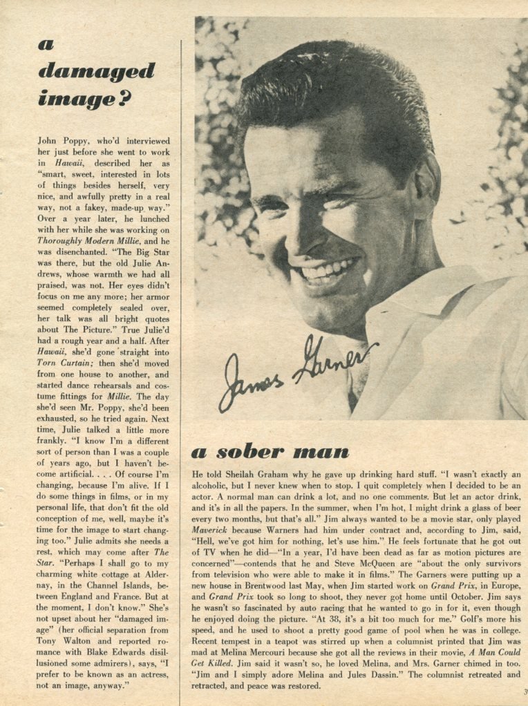 James Garner Sophia Loren 1 page magazine photo clipping X5377