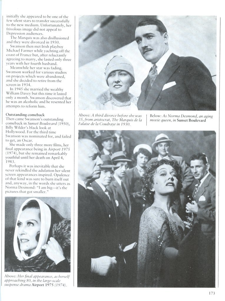 Gloria Swanson 2 page magazine photo clipping X5424