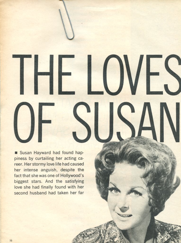 Susan Hayward 3 page magazine photo clipping X5839