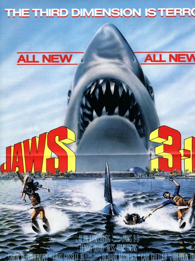 Jaws 3D Vintage ad 1 page magazine photo clipping X5909