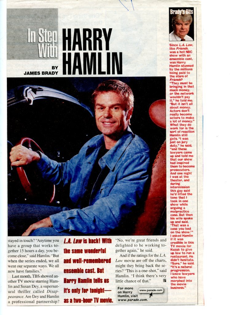 Harry Hamlin 1 page magazine photo clipping X6400