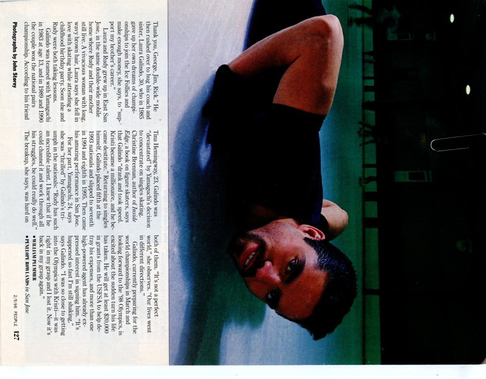 Rudy Galindo 2 page magazine photo clipping X6628