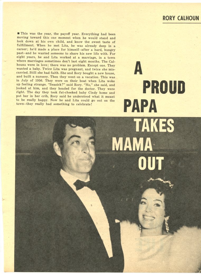 Rory Calhoun 1 page magazine photo clipping X6838