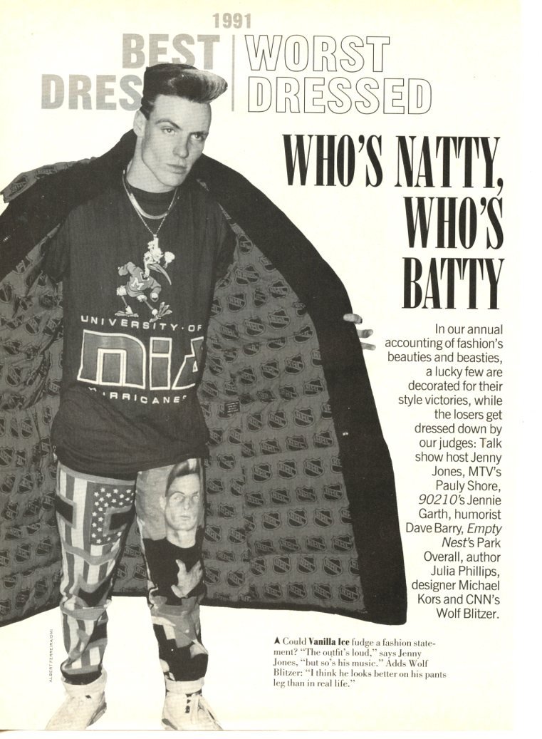 Vanilla Ice 1 page magazine photo clipping X6926