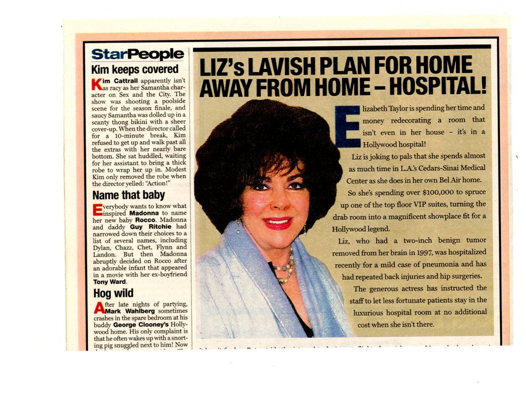 Elizabeth Taylor 1 page magazine photo clipping N3242