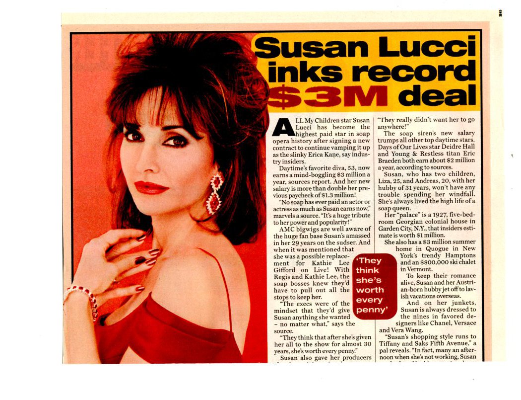 Susan Lucci 1 page magazine photo clipping N3245