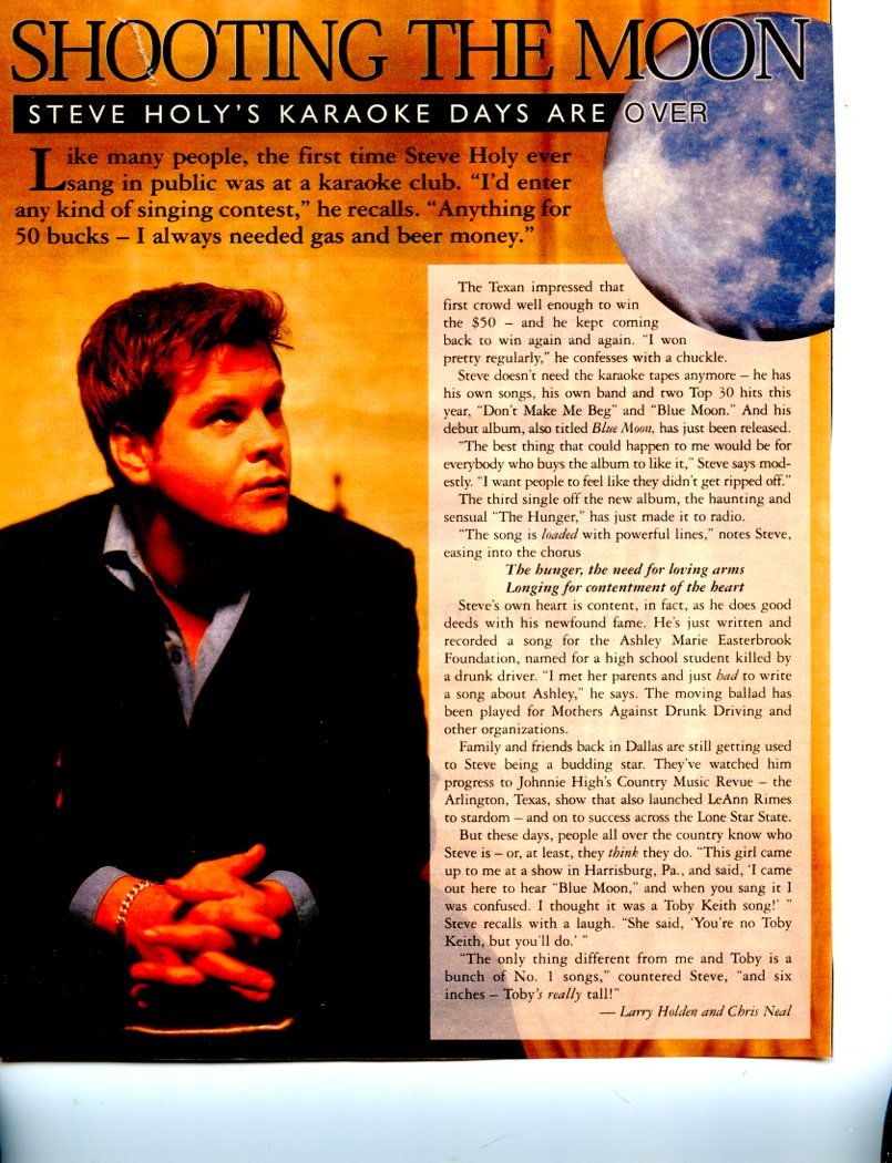 Steve Holy 1 page magazine photo clipping N3386