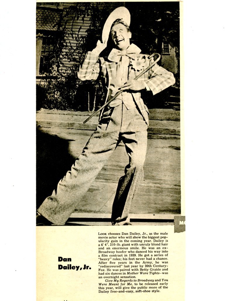 Dan Dailey 1 page magazine photo clipping N3642
