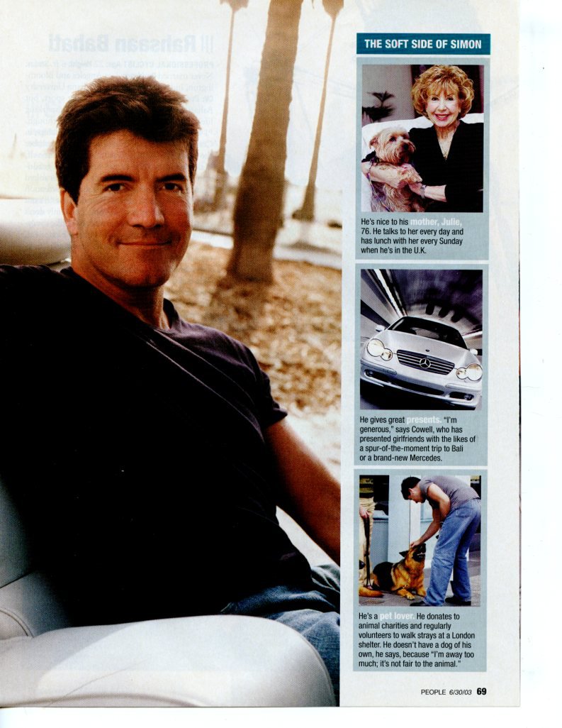 Simon Cowell 1 page magazine photo clipping N3740