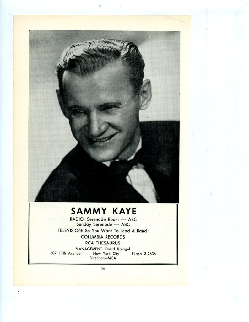 Sammy Kaye 1 page magazine photo clipping N3935