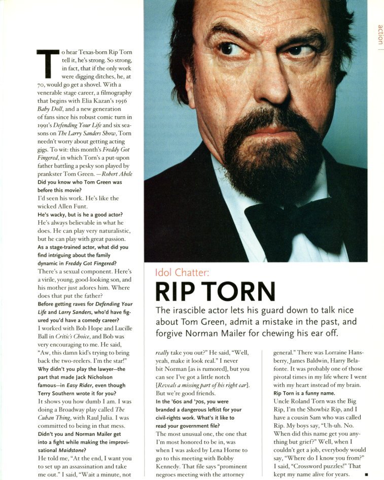 Rip Torn 1 page magazine photo clipping N2858
