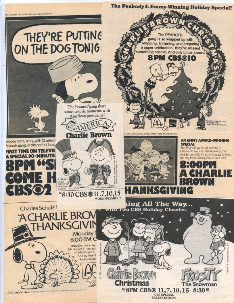 Charlie Brown Peanuts magazine photo clipping lot B7710