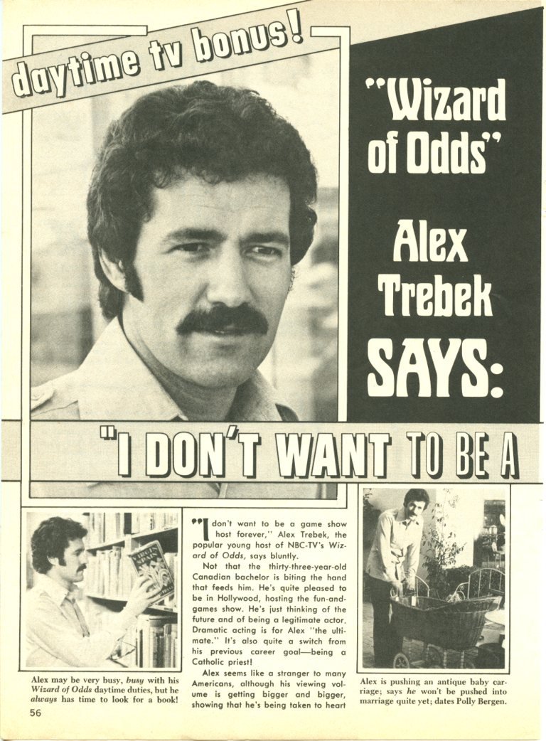 Alex Trebek page magazine photo clipping C0111