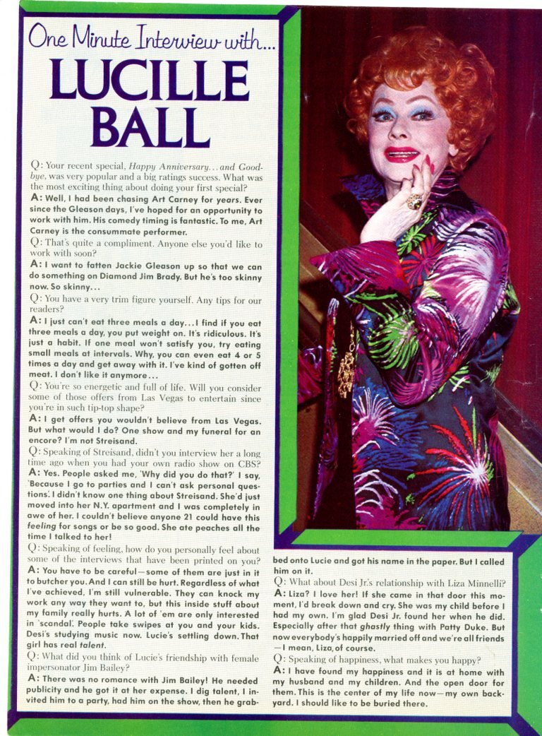 Lucille Ball 1 page magazine photo clipping C0176