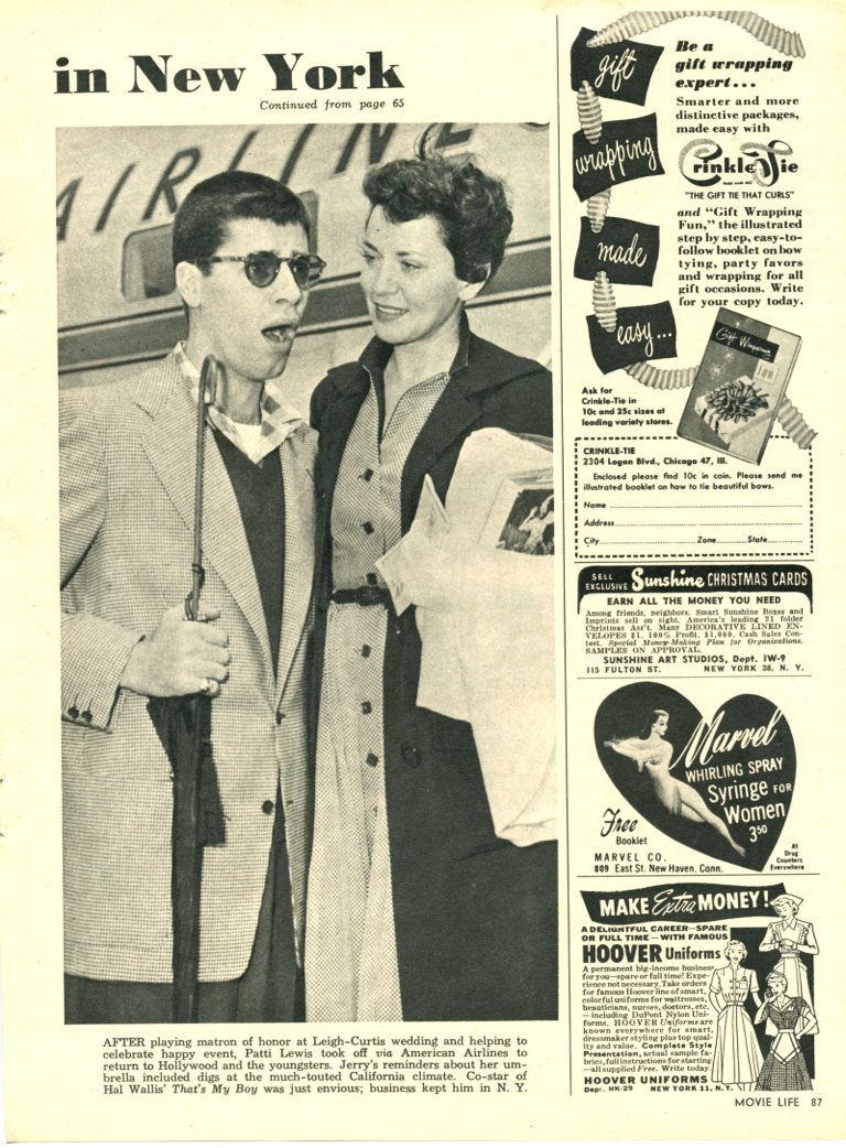 Jerry Lewis 1 page magazine photo clipping C0237