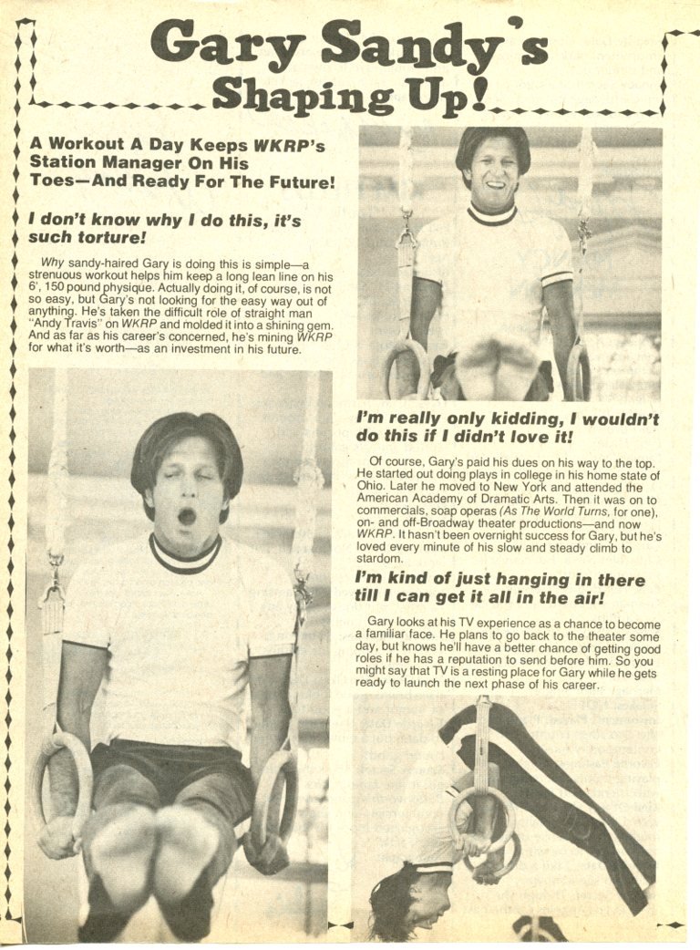 Gary Sandy 1 page magazine photo clipping C0427