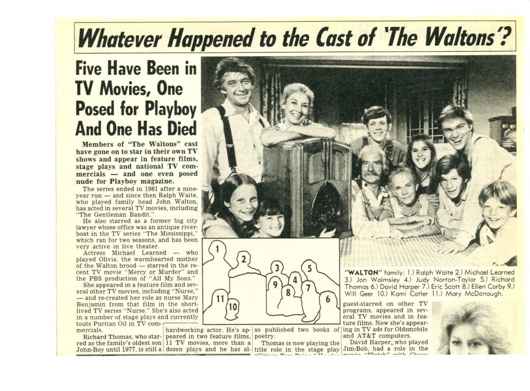 The Waltons 1 page magazine photo clipping C1143
