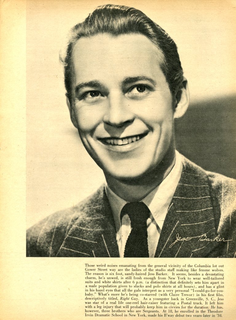 Jess Barker 1 page magazine photo clipping C1201