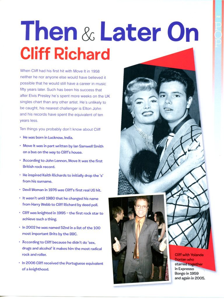 Cliff Richard 1 page magazine photo clipping C1306
