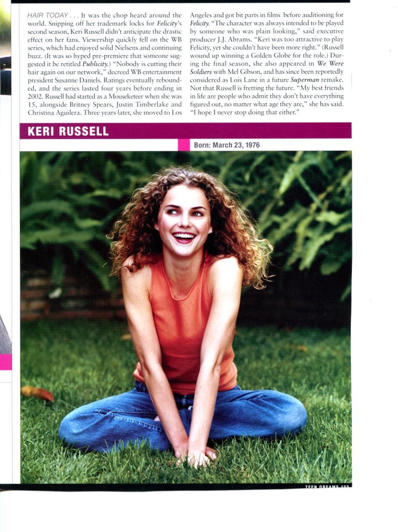 Keri Russell 1 page magazine photo clipping C1751