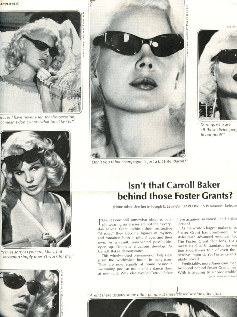 Carroll Baker 1 page magazine photo clipping C1846