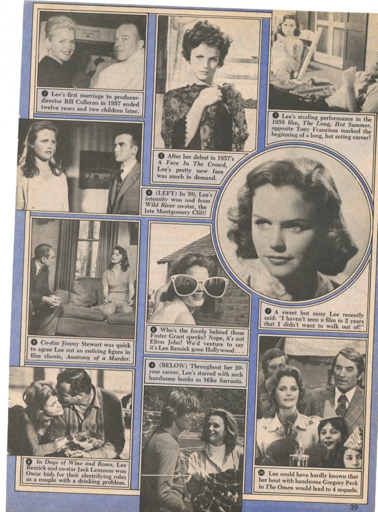 Lee Remick 1 page magazine photo clipping C2392