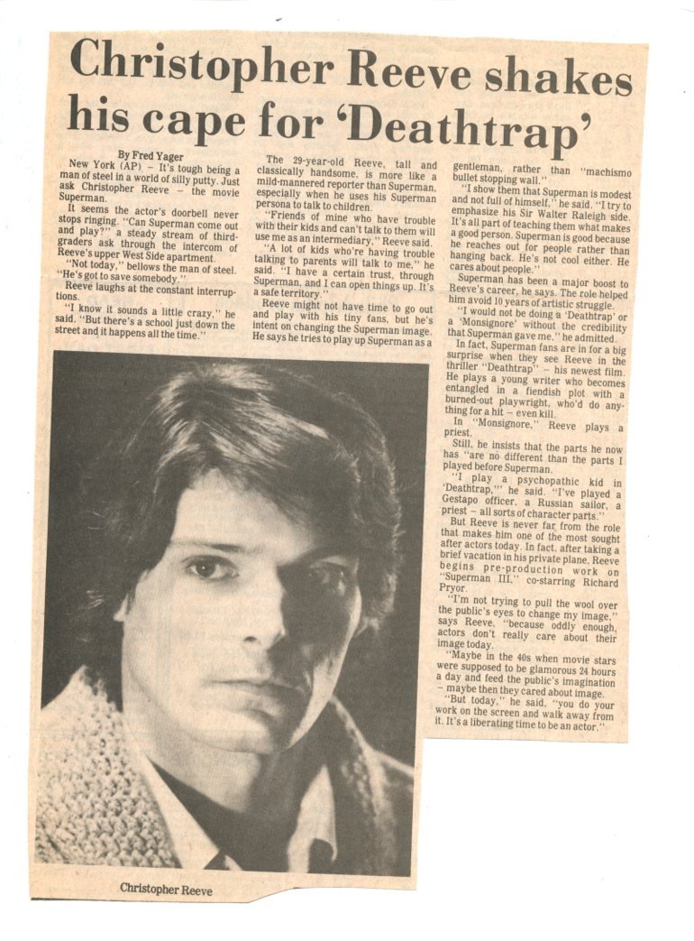 Christopher Reeve 1 page magazine photo clipping C2397