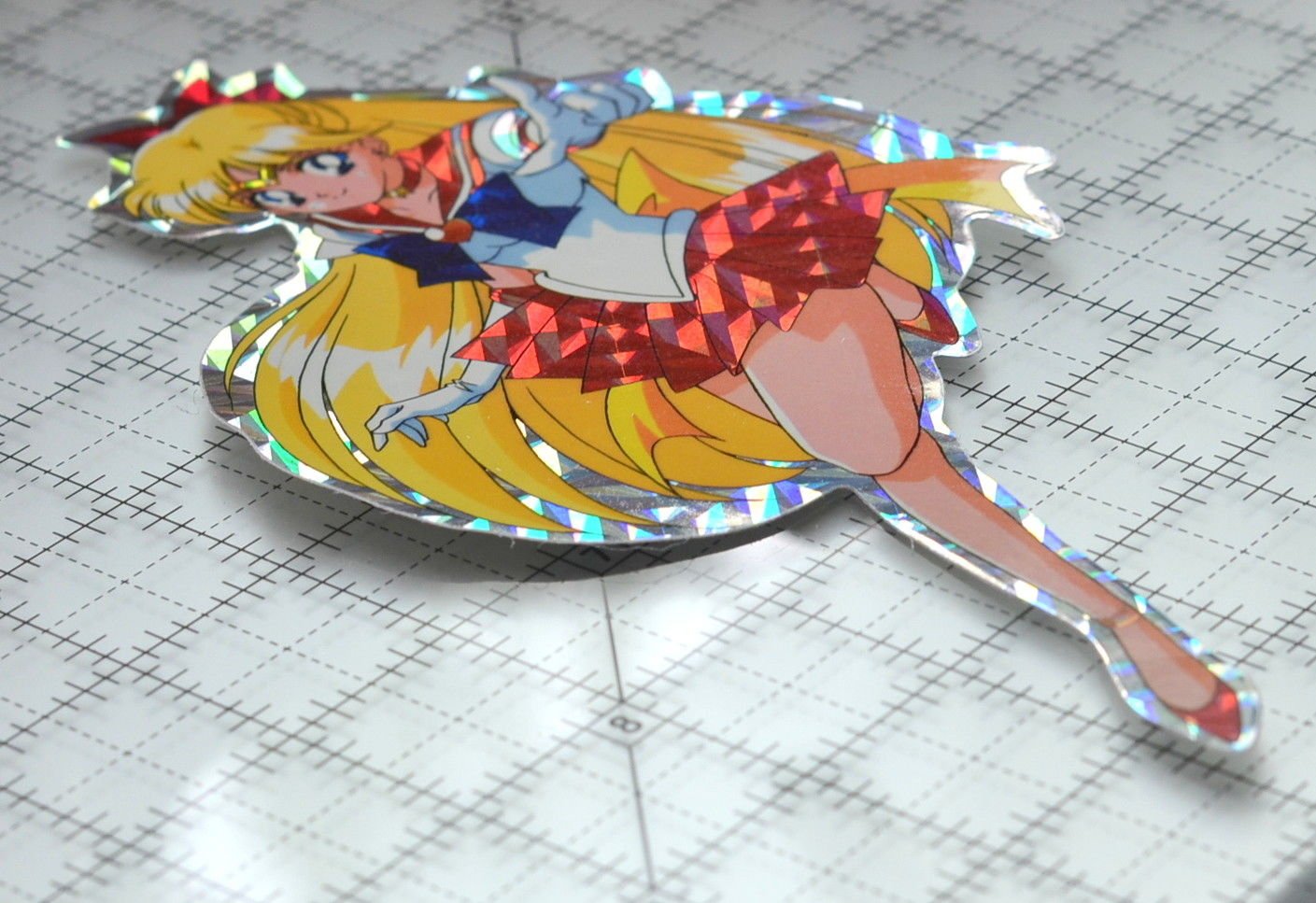 Sailor Moon jumbo prism sticker prismatic Sailor Venus decal jumping