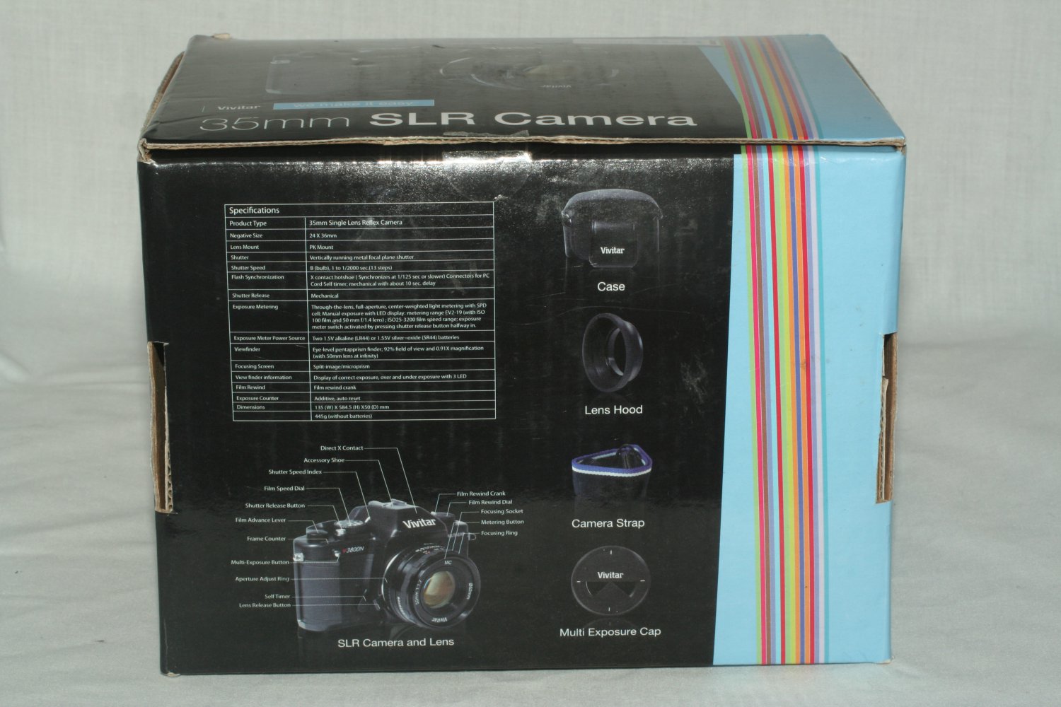 Vivitar V3800N 35mm SLR Camera kit with 50 mm 1:1.7 lens