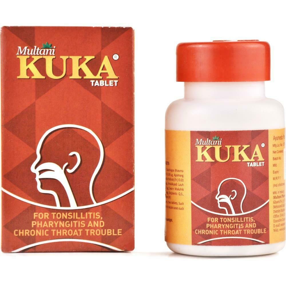 2 Packs Multani Ayurvedic Kuka 50 Tablets Tonsillitis Pain & Coughing ...