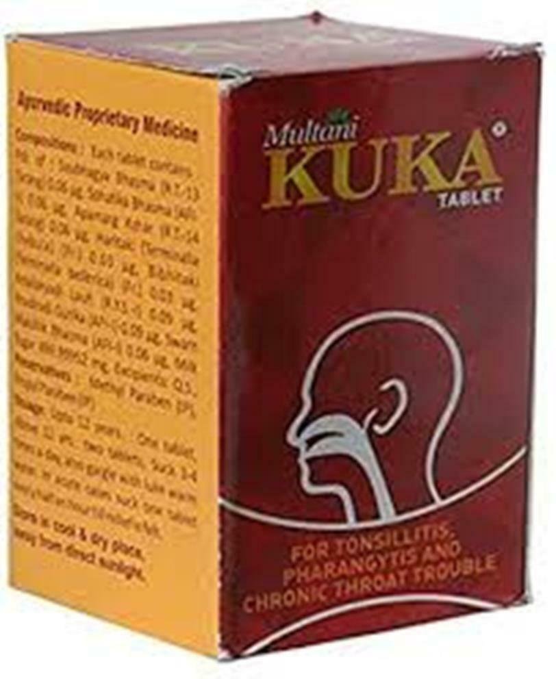 2 Packs Multani Ayurvedic Kuka 50 Tablets Tonsillitis Pain & Coughing ...