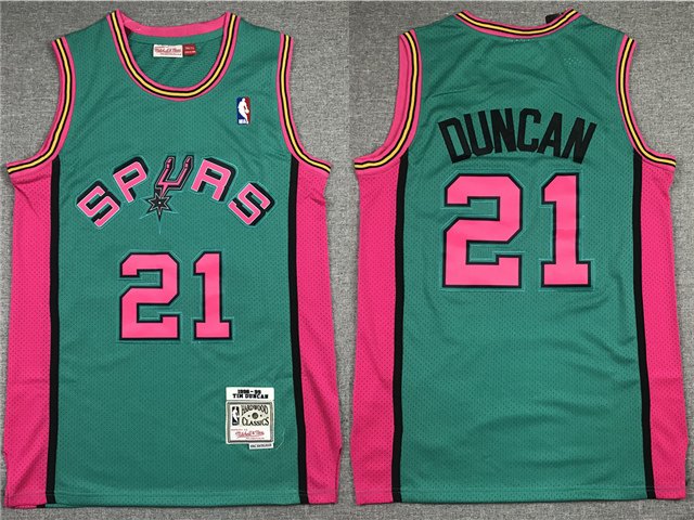 men's & youth Basketball Spurs Uniform #21 Tim Duncan Jerseys Pink ...