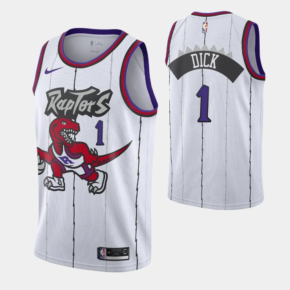 men's & youth Basketball Raptors Uniform #1 Gradey Dick Jerseys White ...
