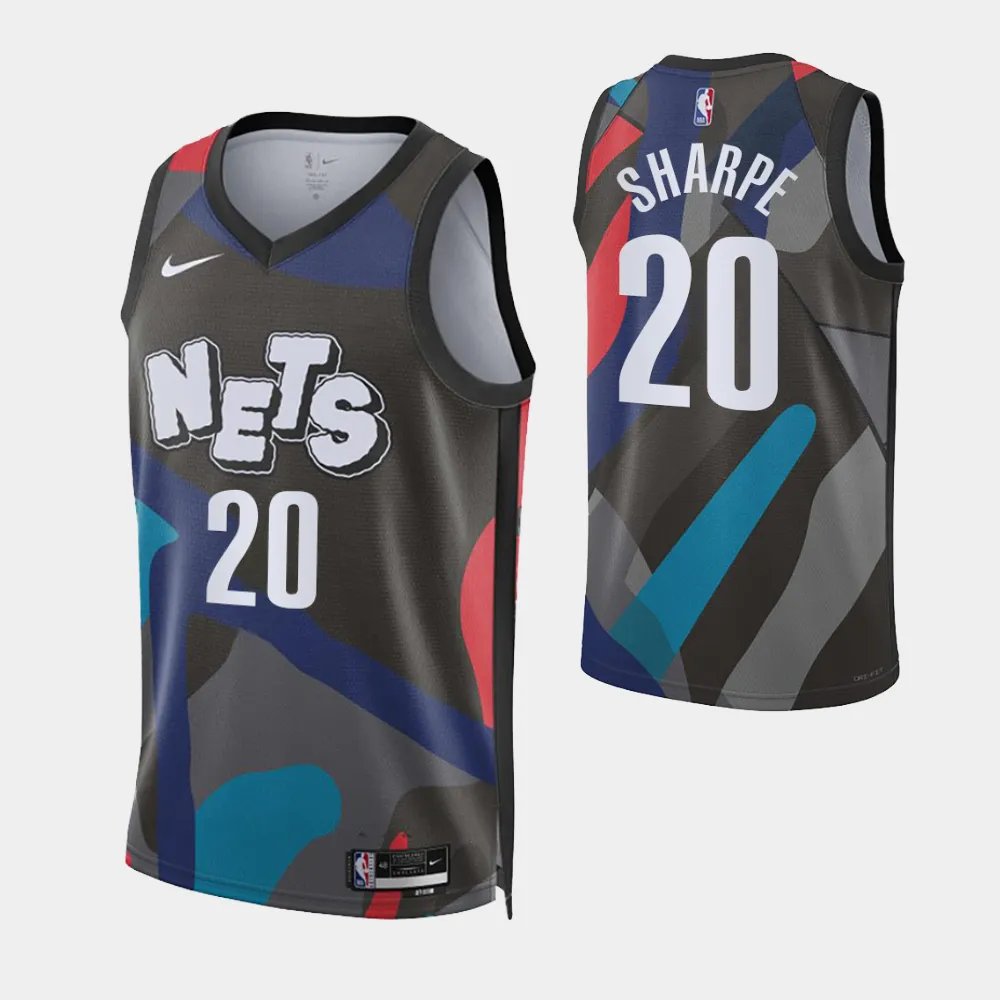 men's & youth Basketball Nets Uniform #20 Day'Ron Sharpe Jersey Black ...