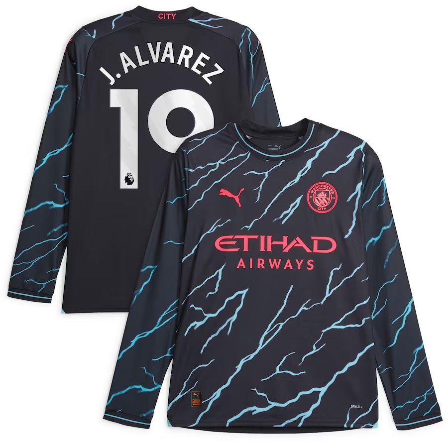 adults Soccer Manchester Uniform #19 Julián Álvarez Jerseys 23/24 Third ...