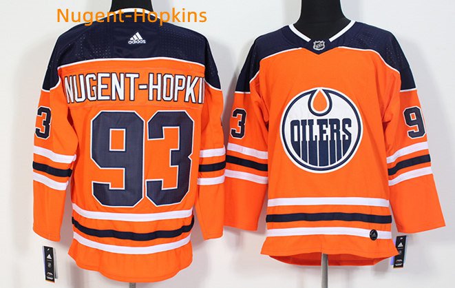 men's Ice Hockey Oilers Uniform #93 Ryan Nugent-Hopkins Jerseys Home ...