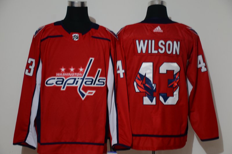 men's Ice Hockey Activewear Capitals Uniform #43 Tom Wilson Jerseys Red ...