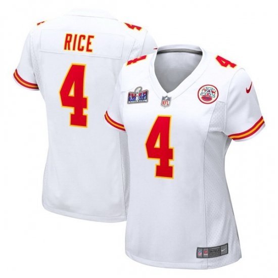 women's Football KC Chiefs Uniform #4 Rashee Rice Jerseys White 2024 ...