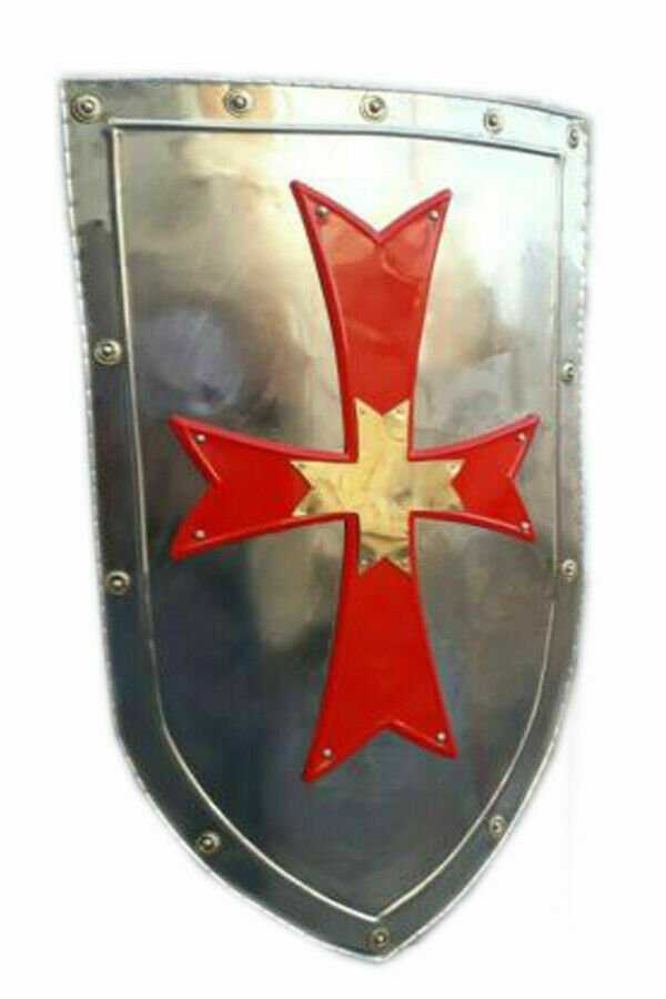 Medieval Reproduction Red Templar Armour Shield~Crusader~SCA/Larp ...