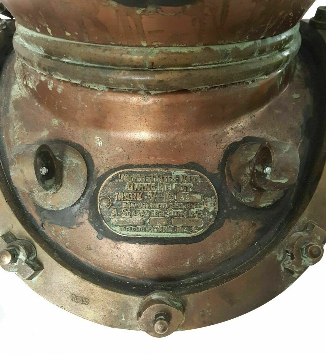 18" Antique Patina Finish Mark V US Navy Deep Sea Diving Helmet ...